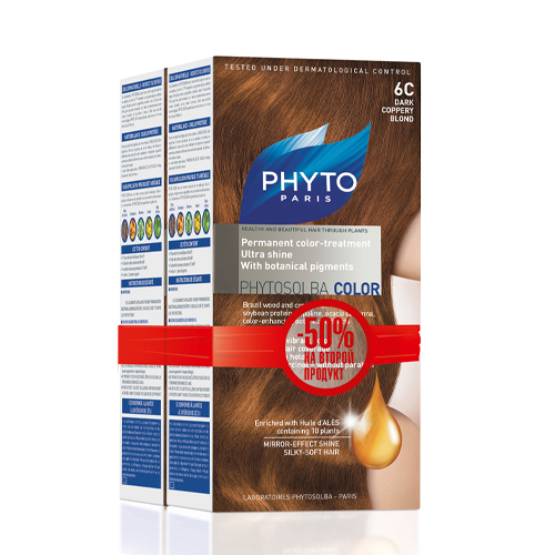 Купить 6C Фитоколор Краска для волос Темный медный блонд 2 шт. Phyto ...